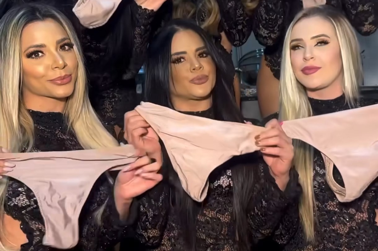 Bailarinas de Leonardo se pronunciam após suposto show sem calcinha Bailarinas de Leonardo se pronunciam após suposto show sem calcinha