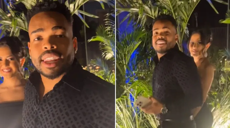 Cristian Bell chega acompanhado no aniversário de Kevi Jonny