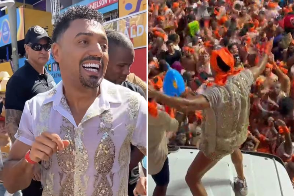 VÍDEO: Tirulipa faz manobra arriscada em trio das Muquiranas