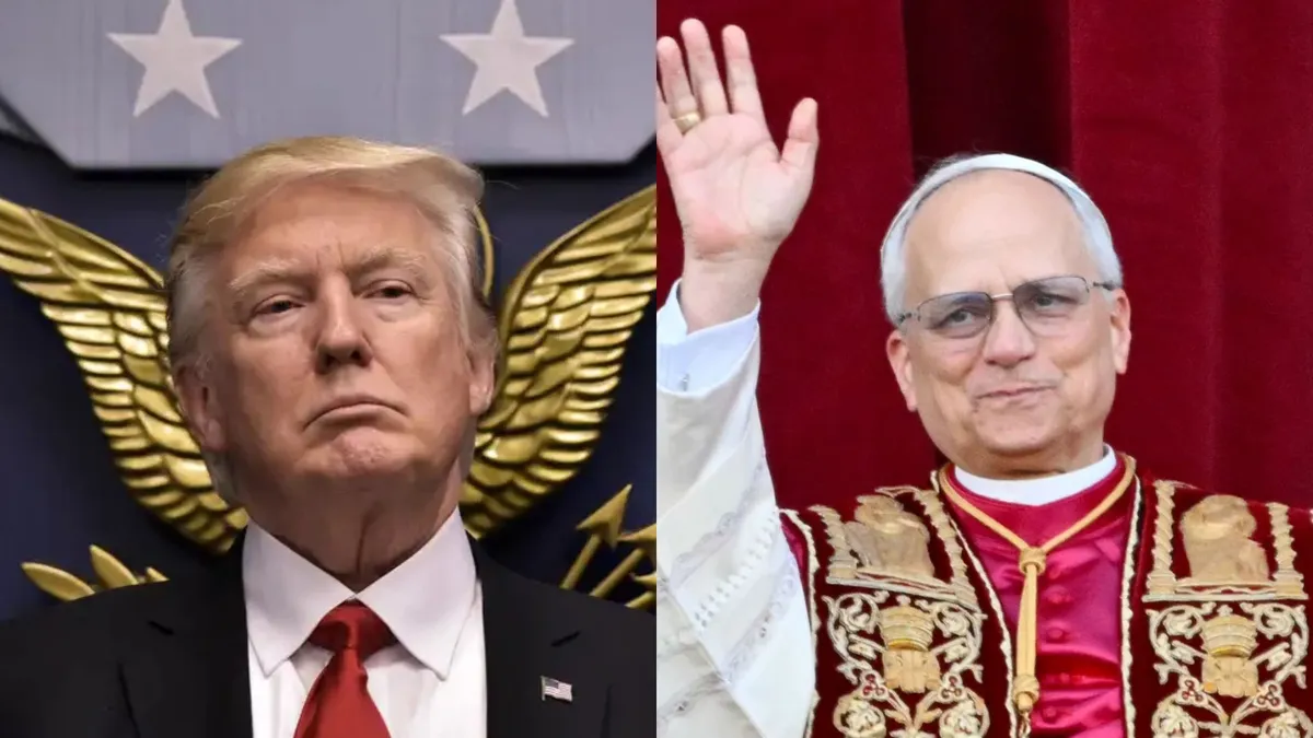 Donald Trump parabeniza papa americano e faz aceno; veja