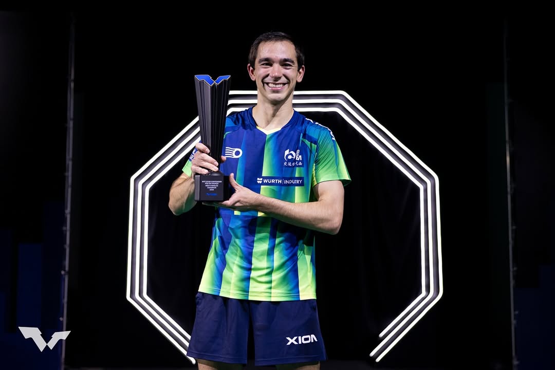Hugo Calderano faz história e fatura premiação recorde no WTT em Foz