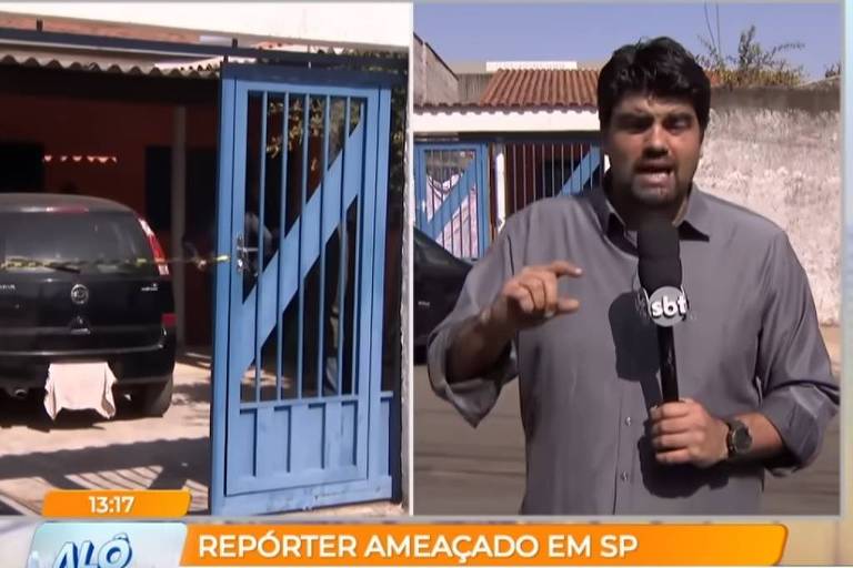 Repórter do SBT é ameaçado ao vivo por pai de criança